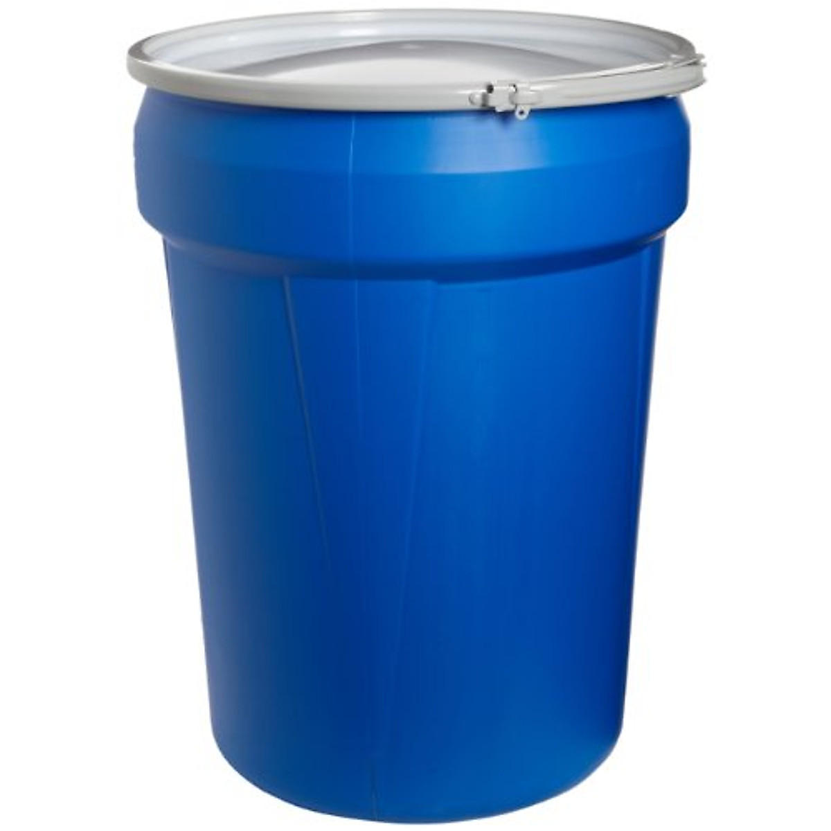 Eagle 30 Gallon High Density Polyethylene Lab Pack Barrel Drum with Metal Lever-lock Lid, 28.5" Height, 21.25" Diameter, Blue, 1601MB