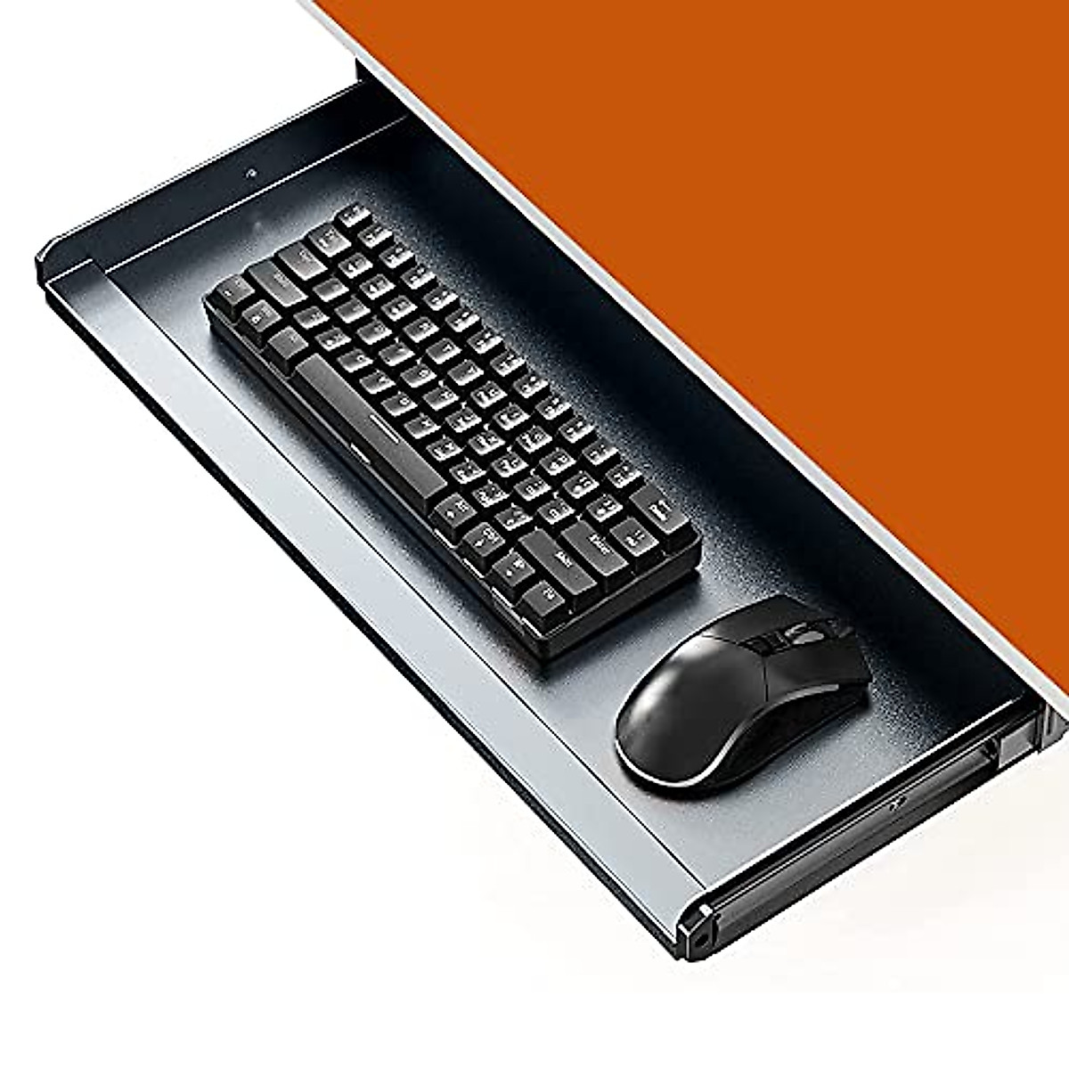 SKYZONAL Keyboard Tray Under Desk Heavy-Duty Metal Slide-Out Platform Drawer Tray (Gray)