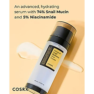 COSRX Niacinamide 5% + Snail Mucin 74% Dual Essence, Dark Spot & Anti aging Face Serum, Hydrating, Brightening, 2.70 fl.oz / 80ml