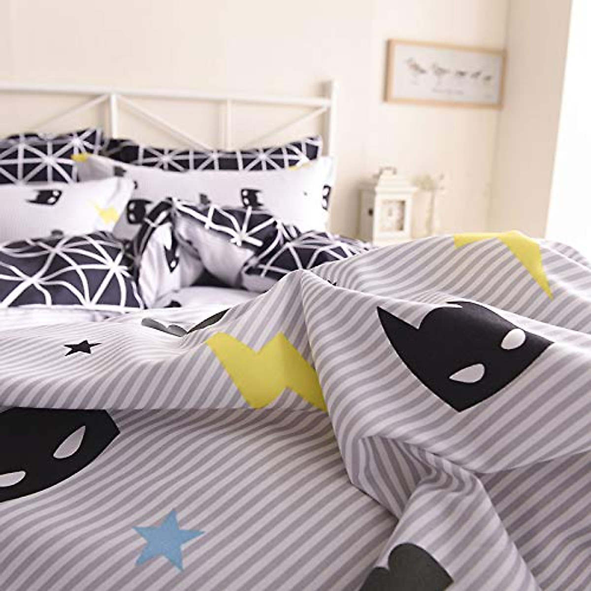 Vanson Black Bed Pillowcase Duvet Cover Quilt Cover Set 3D Print Decoration 3 Pieces Set Twin Size