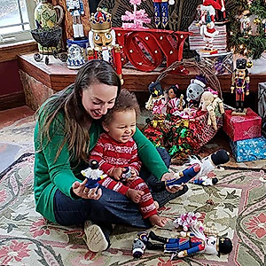 Nutcracker Ballet Gifts King Plush Nutcracker Doll Figure, Christmas Ornaments Decoration, Red, Blue and Gold, 14 Inch