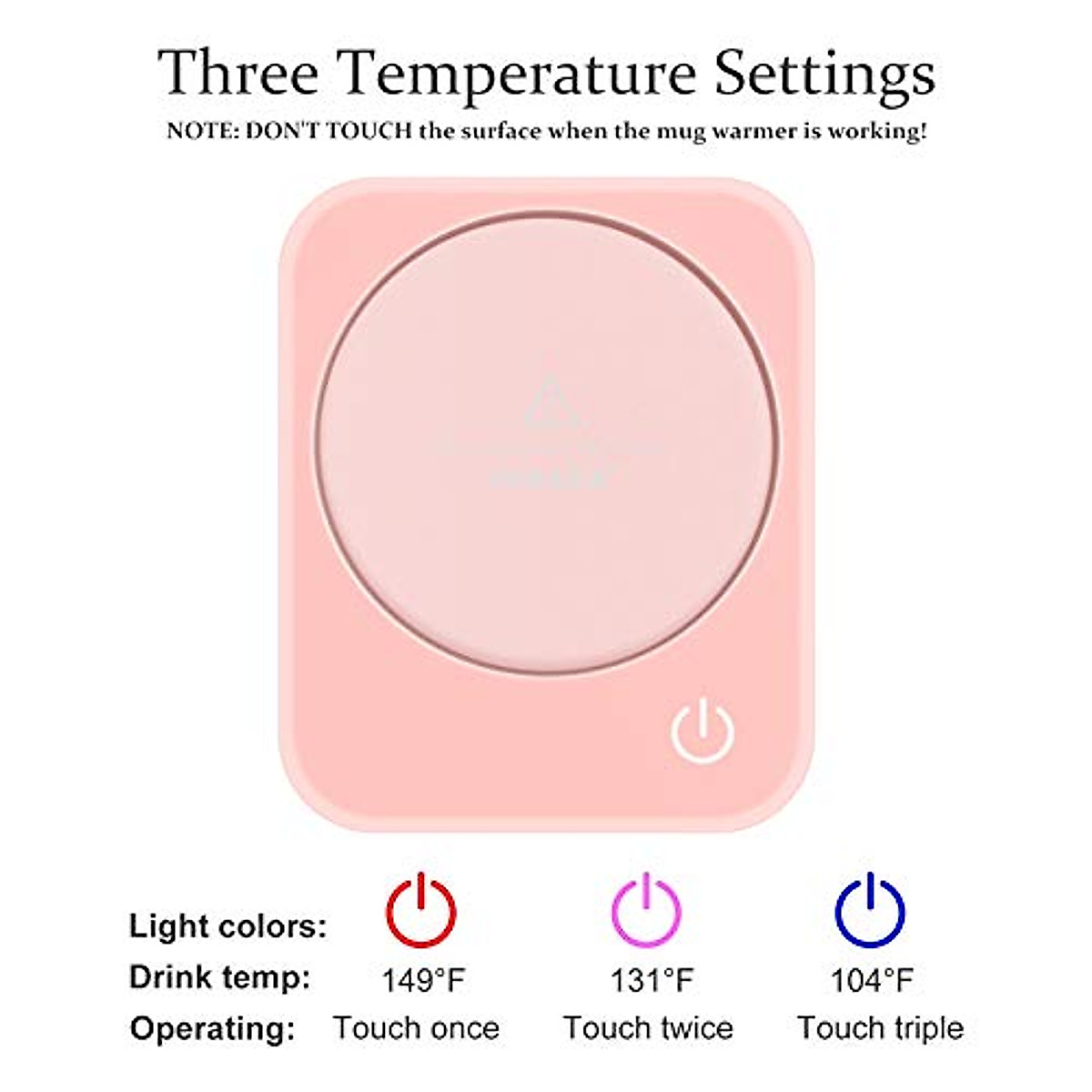 VOBAGA Coffee Mug Warmer, Electric Coffee Warmer for Desk with Auto Shut Off, 3 Temperature Setting Smart Cup Warmer for Heating Coffee, Beverage, Milk, Tea and Hot Chocolate (No Cup)