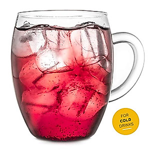 Creano - Tea Glass with Glass Infuser and Lid - Glass Mug with Strainer - Glass Filter - All-In-One - 14oz (400ml)
