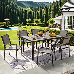 GUNJI Dining Chairs Set of 6 Modern Metal Dining Room Chairs Stackable Kitchen Chairs with Back (Gray)