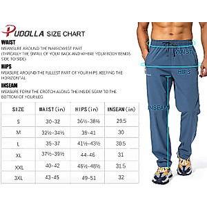 Pudolla Men's Workout Athletic Pants Elastic Waist Jogging Running Pants for Men with Zipper Pockets (Black 3XL)
