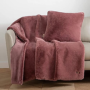 UGG – Euphoria Decorative Throw Pillow– Square Accent Pillow – Soft, Cozy, Comfortable Home Décor – 20” x 20”  - Mulberry