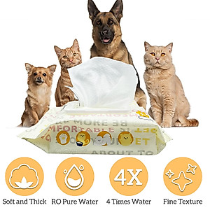 Hamiledyi Pet Wipes for Dogs 6 Packs of 80 Count Cats Paws Feet Wipe Soft Thick Puppy Grooming Wipes with Lids for Quick Cleaning Butt Feet Ears Eyes Nose