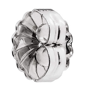 Sterling Silver and 14K Gold Filled Large Swirl Earring Backs Ear Nuts | 9.2 x 9.4 mm | Made in USA (Sterling Silver, 8 Pieces)