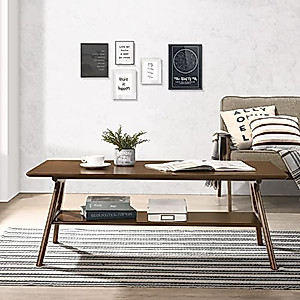 Roundhill Furniture Arona Coffee Table, Brown