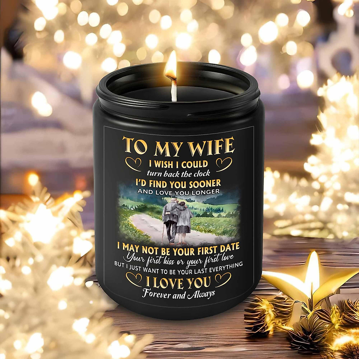 GLAKEUN Wife Gifts - Christmas Candle For Wife - To My Wife Candle - Valentine Day Gifts - Mother's Day, Anniversary, Birthday Gifts For Wifey, Bride, Fiancee, Mom, Mrs, Women, Girlfriend - Candle 7OZ