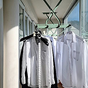 IMIKEYA Retractable Clothesline Prop Telescopic Closet Pole Sticks Outdoor Telescoping Utility Pole Hook Clothes Drying Rod for Drying Dressing Outdoor Coat Hanger Silver