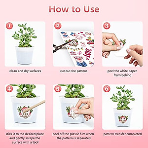 Rub on Transfers for Crafts Furniture Transfers Rub on Stickers Flower Plant Animal Country Style Rub on Transfers Decoration for Diary Album Journals DIY 8 Sheets