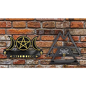 Pracaniz Crystal Shelf & Pracaniz Moon Shelf,Moon Phases Wall Art - Hanging Decor,Witchy Decor,Gothic Decor