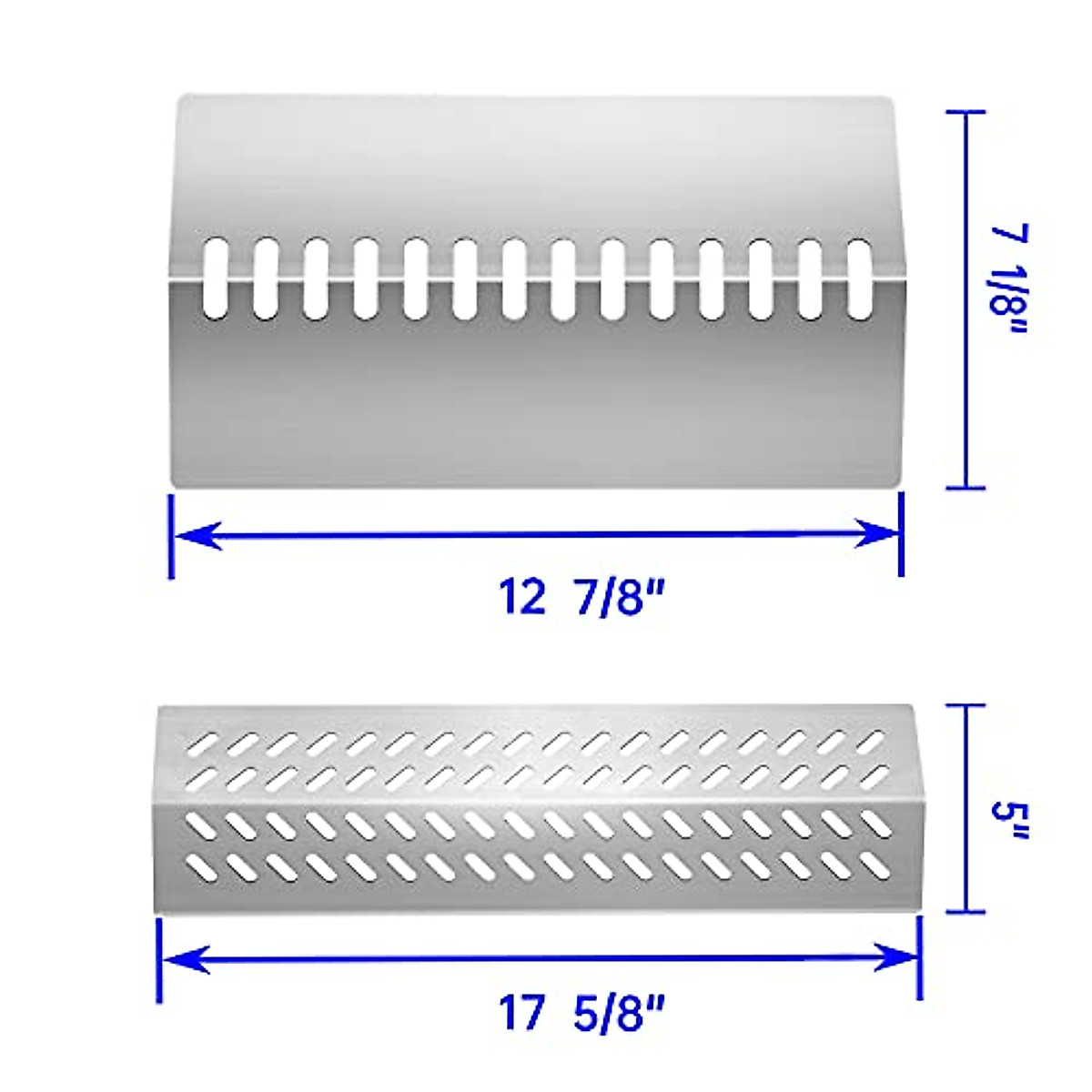 Folocy 17 5/8" Grill Heat Plates Flame Tamer BBQ Gas Grill Replacement Parts for Bull 16520, 16521 16631, 16670, Cal Flame G Series 5 Burner Grill G5 BBQ18G05 BBQ19P05 P5, Brahma 57568, 18 GA