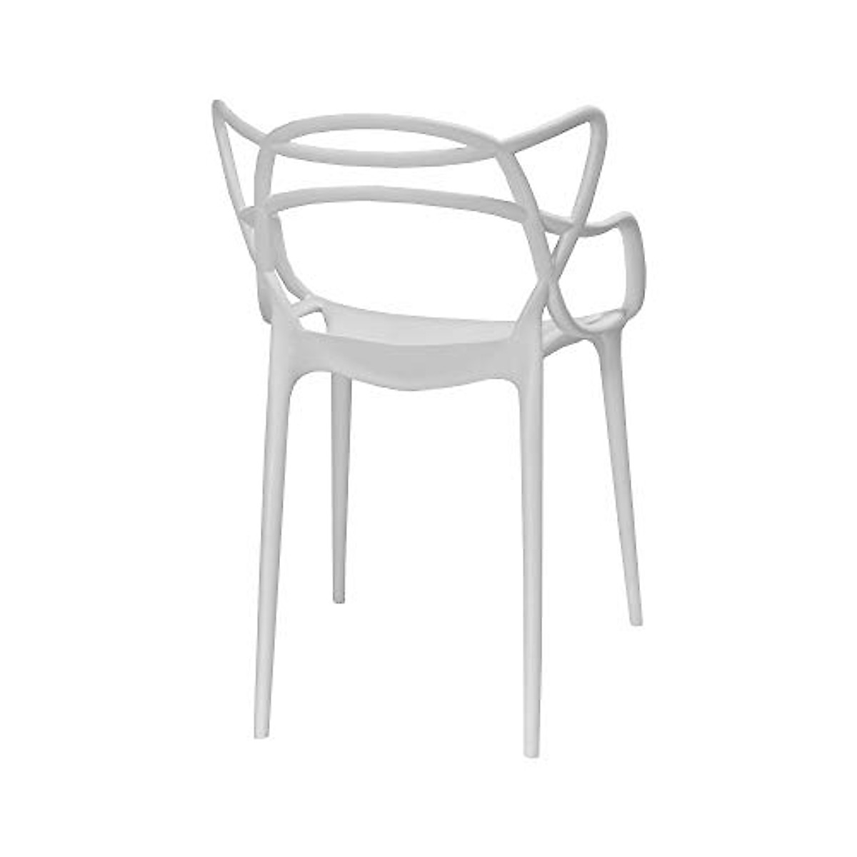 Mod Made Mid Century Modern Molded Plastic Loop Chair (Set of 2), White