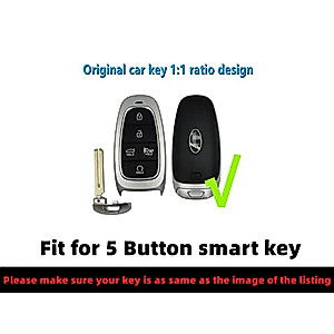 REPROTECTING TPU Key Fob Cover Compatible with (5 Buttons) 2019-2023 Hyundai Sonata Sanata Fe Tucson Palisade (Black/White)