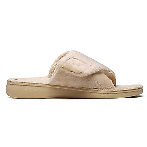 SOLLBEAM Women's Plantar Fasciitis Fuzzy House Orthopedic Adjustable Slippers With Arch Support Orthotic Heel Cup Sandals For Ladies