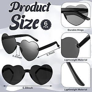 Janmercy 6 Pack Led Cowboy Hats Light Up Glitter Space Cowgirl Hat with 6 Heart Sunglasses for Women Girls and Men (Black)