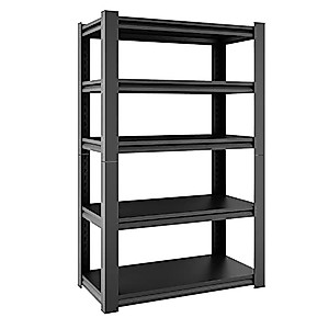 Leariso 5-Tier Garage Shelving Heavy Duty, Adjustable Garage Storage Shelves, Metal Shelves for Storage, Utility Shelf Rack for Warehouse Basemen Pantry Kitchen, 31.5" W x 15.7" D x 63" H…