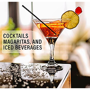 Party Bargains Disposable Coffee Stirrers 5", 360 Count, Black, Plastic Drink Stirrer Sticks, Cocktail Straws Bar Accessories, Hot Chocolate, Tea, Espresso Mixer, Cafes, Bistros, Hot Cold Beverages