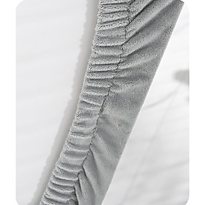 Toilet Tank Lid Cover and Toilet Lid Cover, Bathroom Toilet Lid Seat Cover Set,Toilet Protector Cover，Stretch Washable Spandex Fabric, Fits Most Toilet Tanks & Lids，Hotel and Home，Light Grey (4)