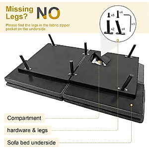 MUUEGM Futon Sofa Bed Convertible Futon Couch Bed Memory Foam Modern Sofa Couch Sleeper Sofa Love Seat with Adjustable Armrests Couches for Living Room Offices Apartments Small Spaces,Grey