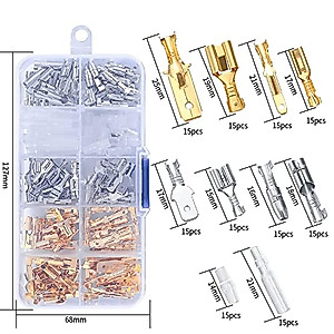 150 Pcs 2.8/4.8/6.3mm Quick Splice Male and Female Wire Spade Connectors, Wire Crimp Terminal Block Assortment Kit with Insulating Sleeve, for Electrical Wiring Car Audio Speaker Connectors
