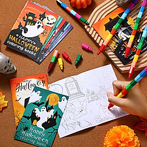 Funrous 24 Set Halloween Coloring Books Party Favors with Crayons Mini Halloween Coloring Book Bulk Activity Book Pages for Trick or Treat Goodie Bags Stuffers Birthday Party Gifts Prizes Supplies