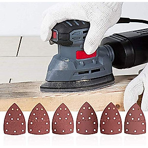 60PCS Sanding Sheets, Hook and Loop Mouse Sander Pads Sander Paper for Multi-Sanders,10Pcs Each Assorted 40/60/80/120/180/240 Grits, Including All grit Grades, Coarse to Fine