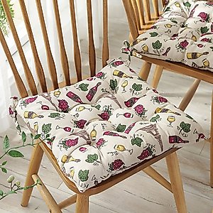 OITTO Dining Chair Cushions 6 Pack,Dining Room Chair Cushions,Kitchen Chair Cushions,Set of 6,Dining Room Chair Cushions for Kitchen Sofa,Office,Bedroom,Vintage Decor (Wine Grapes)