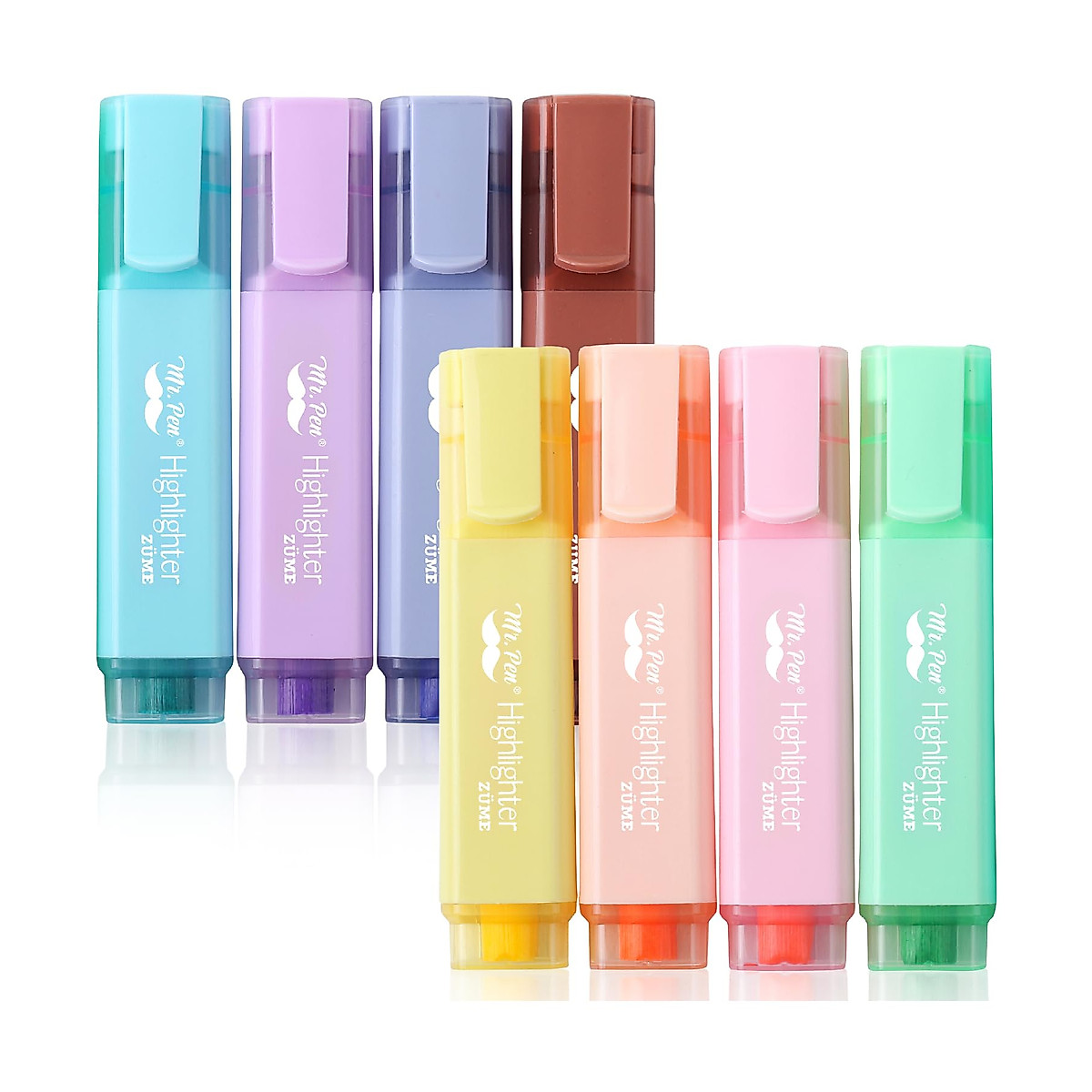 Mr. Pen- Pastel Highlighter, 8 pcs, Tank Style, Chisel Tip, Highlighters Pastel, Bible Highlighter, Aesthetic School Supplies, Cute School Supplies, Aesthetic Cute Highlighters, Highlighters No Bleed