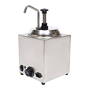 Cheese Dispenser,2.6Qt Hot Fudge Caramel Warmer,Electric Cheese Warmer with Heated Pump,800W Hot Fudge Warmer,Stainless Steel Hot Cheese Dispenser