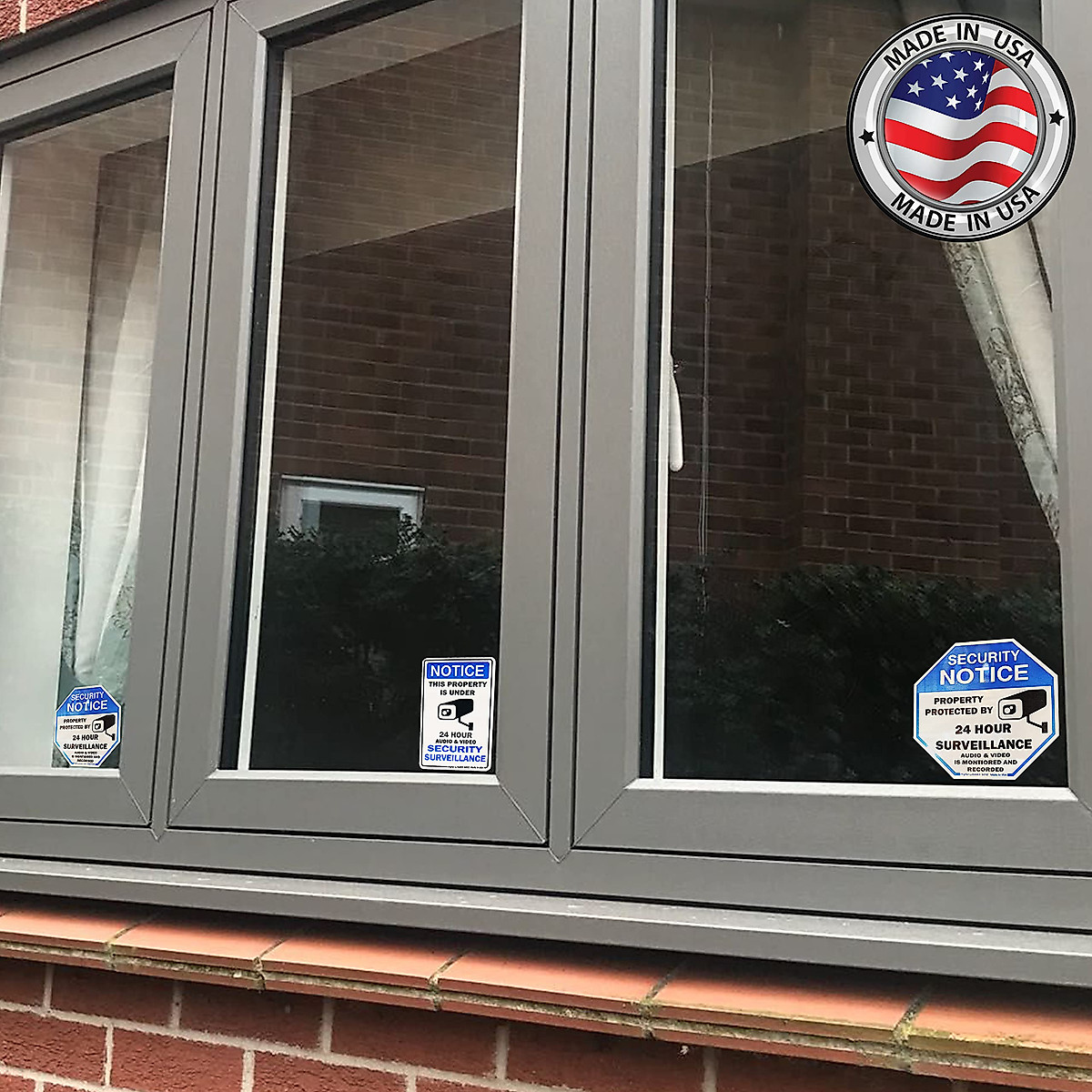 Psyfer® (Fade-Free) 13 Pack - Small Security Camera Audio & Video Outdoor Stickers [Made in USA]