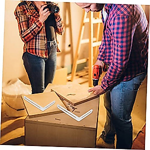 CRILSTYLEO 5pcs L-Shaped Gusset with Groove Angle Brackets for Wood Shelf Brackets for Shelves Wire Rack Shelving Corner Shelves Stainless Steel Shelves Shelf Support Bracket Shelf Bracket