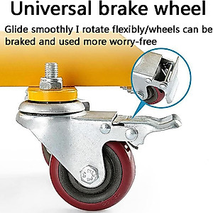 HUTOOLEE Heavy Duty Panel Dolly, Mover Trolley with Solid Tyre Wheels, 300kg Capacity/I-Beam Width 3.4 Inch - 7.87 Inch, for Sheet Material Glass Plywood Door Window Frame Plasterboard