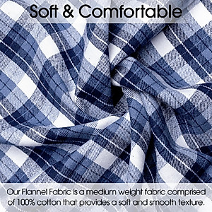 Pico Textiles 1 Yard - 100% Cotton Tartan Plaid Flannel Fabric - Sold by The Yard - Ideal for Shirts, Scarves, Pajamas & Receiving Blankets