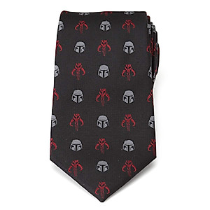 Cufflinks Inc. Star Wars Mando Black Red Men's Tie The Mandalorian Official Merch