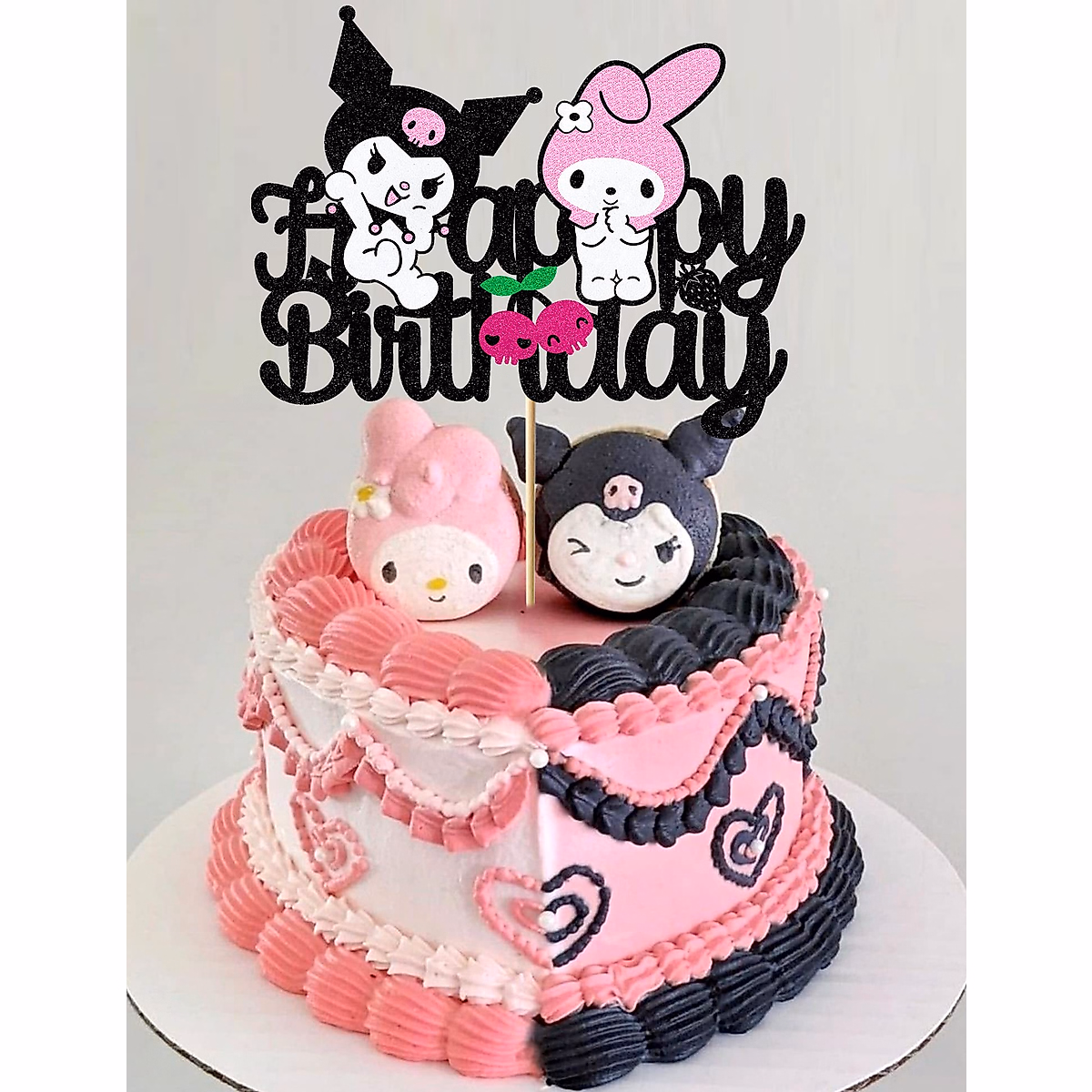 Cake Topper Glitter Kawaii Animals Birthday Cake Decorations for Girls Boys Kawaii Party Decorations Baby Shower Party Supplies