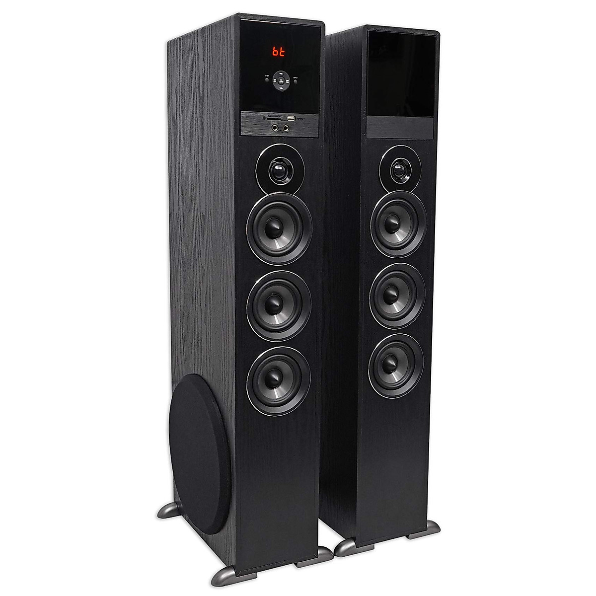 Rockville TM150B Black Home Theater System Tower Speakers 10" Sub/Bluetooth/USB
