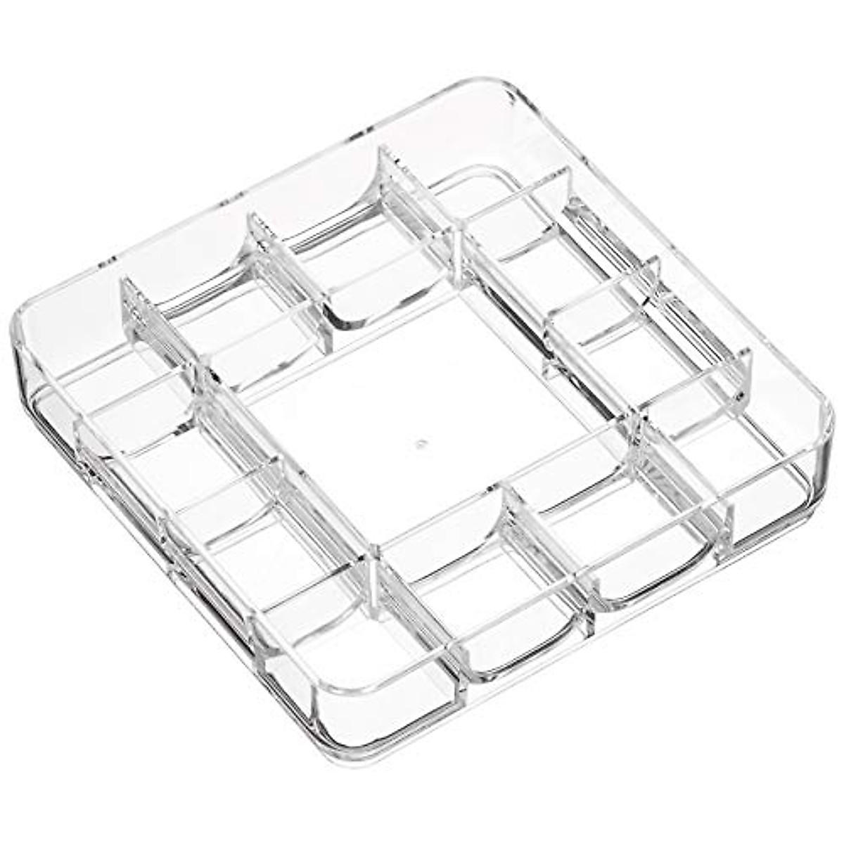 Amazon Basics Acrylic 13-Compartment Durable Makeup Jewelry Accessories Storage Organizer Tray