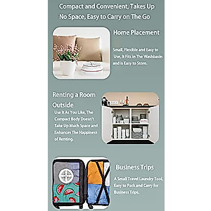 Mini turbo portable washer machine, fully automatic forward and reverse usb plug-in laundry machine, waterproof solid durable compact lavadoras convenient for home, business, travel