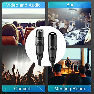 Sovvid 10FT XLR Cable Male to Female Microphone Cable Cord Wire Balanced 3 PIN Mic Cables Cord Compatible with Microphone Studio Harmonizer Mixing Boards Speaker Radio Station or More Black