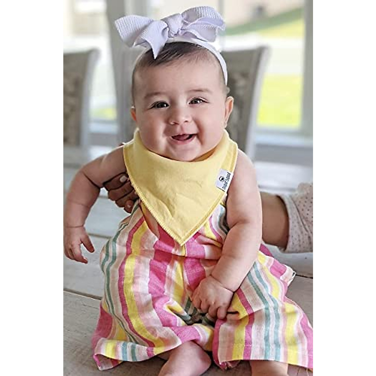 Diaper Squad 100% Organic Cotton Pastel 10-Pack Baby Drool Bandana Bibs Solid Colors for Boys and Girls