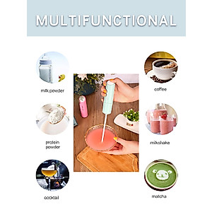 DOOBAANN Handheld Electric Formula Stirrer,Handheld Drink Mixer (Blue)