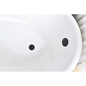 Anpean Brass Bathtub Drain Kit, Lift and Turn Tub Drain Kit with Single Hole Overflow Faceplate, Matte Black