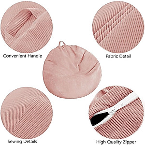 Kisoy Bean Bag Chair Cover (No Filler) Stuffed Animal Storage Bean Bag Cover Pets Dogs/Cats Lazy Beds. Washable Ultra Soft Corduroy Stuffed for Organizing Plush Toys or Textile, Sack Bean Bag