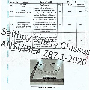 Salfboy Safety Glasses ANSI Z87.1 Scratch Resistant Glasses for Women Man Lab Goggles UV Eye Protection
