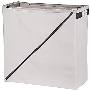 CleverMade Laundry Hamper Collapsible Sorter Basket - Freestanding Foldable Tall Clothes Storage Bin with Premium Handles for Kids Room, Nursery, Bathroom, Bedroom, and Closet; Cream