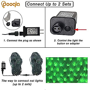 Pooqla 21ft x 5ft Net Lights, 360 LED St Patricks Day Decoration Lights Outdoor Green Lights Large Mesh String Lights 8 Modes for Bushes Yard Garden Party Christmas St. Patrick's Decor