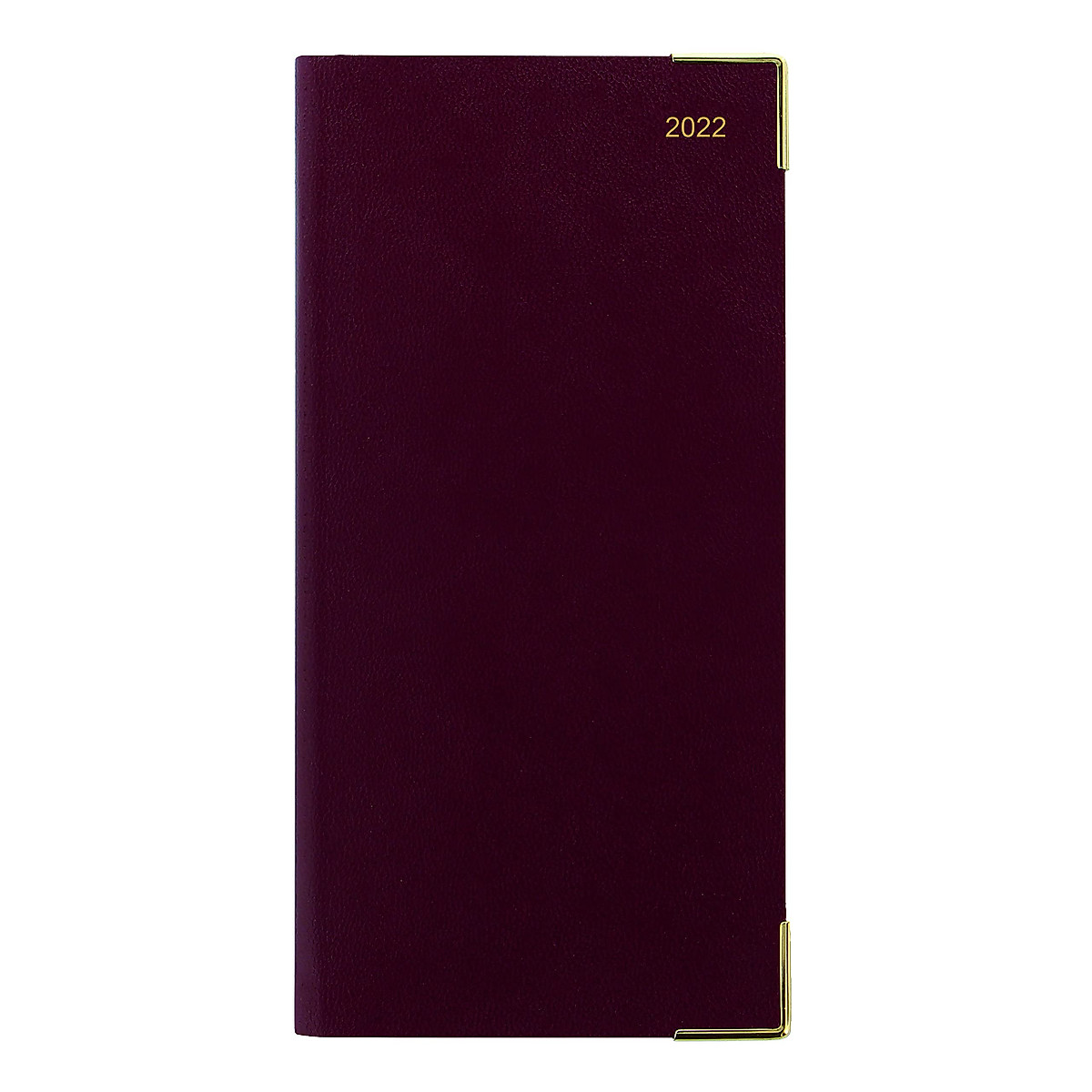 LETTS Classic Weekly/Monthly Planner, 12 Months, January to December, 2022, Week-to-View with Appointments, Gold Corners, Horizontal, 6.625" x 3.25", Burgundy (C32SBY-22)